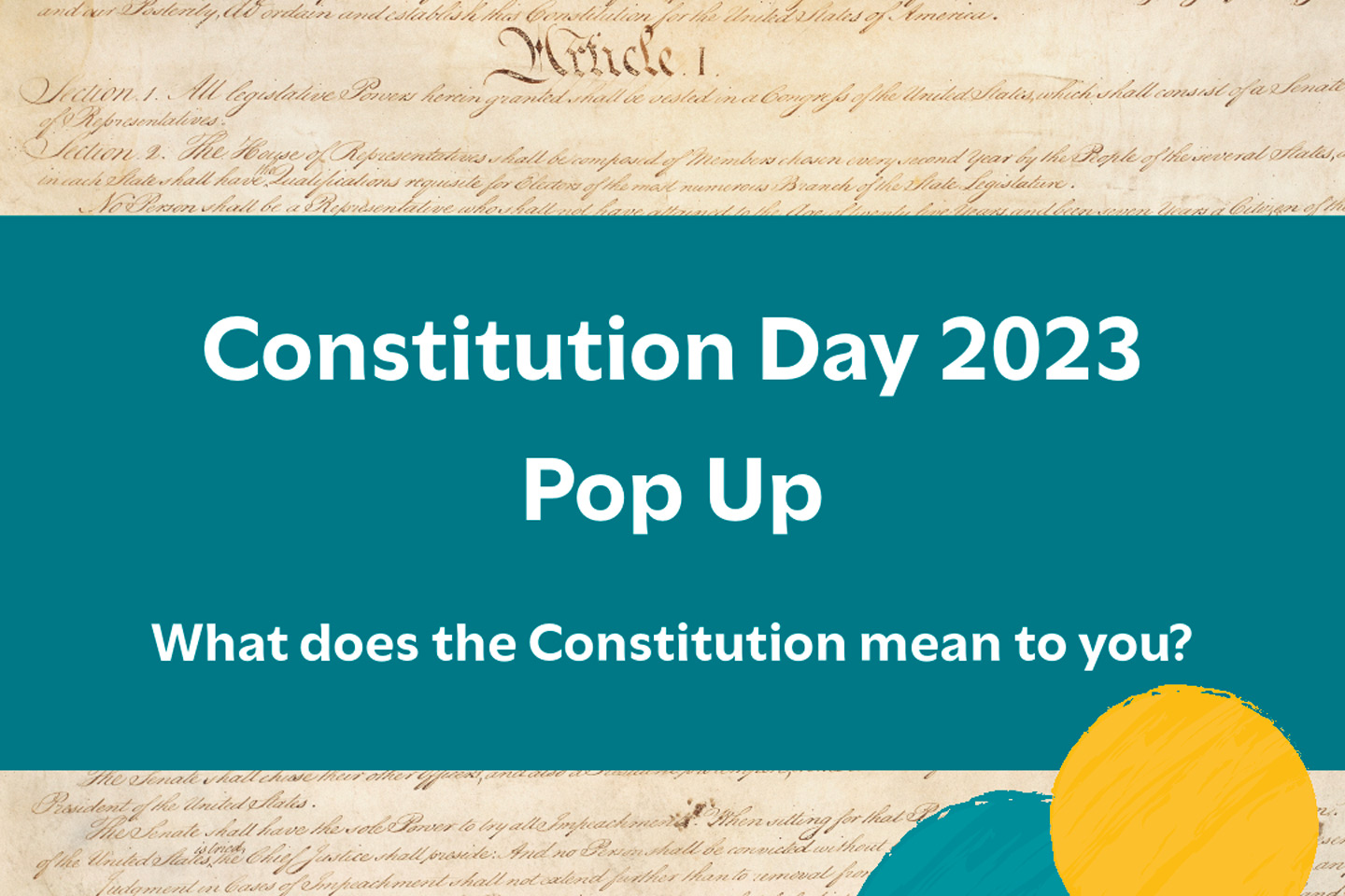Constitution Day 2023 Pop Up | Moore College